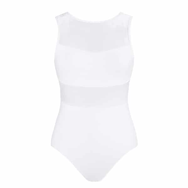 Alda Velvet Leotard - White - CHILD - Spangles Dancewear