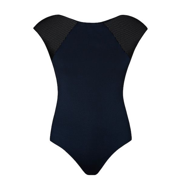 Estella Leotard Black Sports Mesh Adult Spangles Dancewear